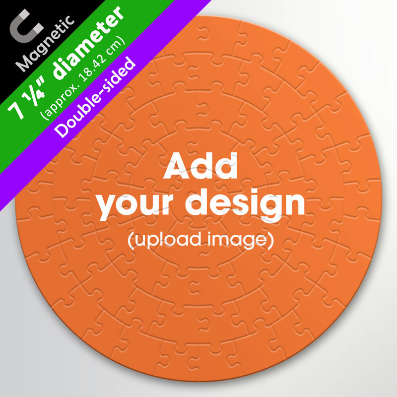 Personalized Double-sides 26 or 72-Piece Puzzle 7.25 Round